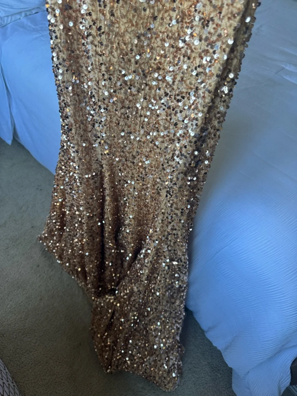 Portia and Scarlett | Dresses | Portia And Scarlett Gold Sequin Vneck ...
